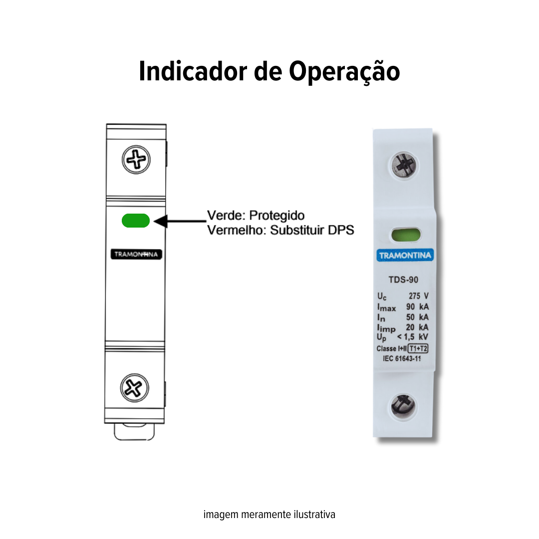 Dispositivo de Proteção Contra Surtos DPS 1 Polo 90kA TDS Tramontina ...