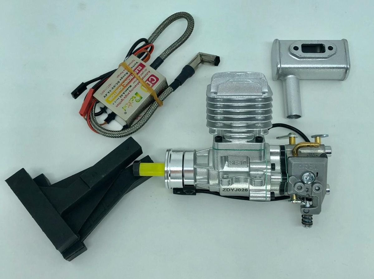 Motor RCGFf 10cc SE Gasolina Escapamento Lateral - TM Hobbies - Modelismo