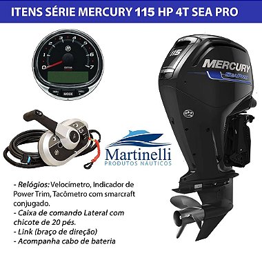 Motor de popa Mercury 115 HP 4T SeaPro ELPT EFI CT Rabeta 20" com ...
