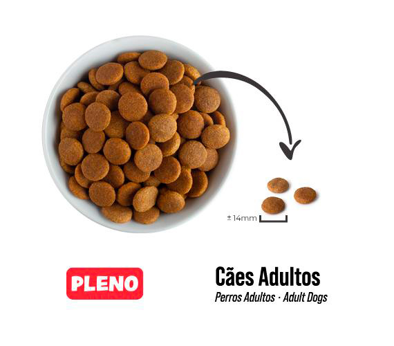 Ração Pleno Premium Sabor Carne para Cães Adultos - 10,1kg, 15kg ou ...
