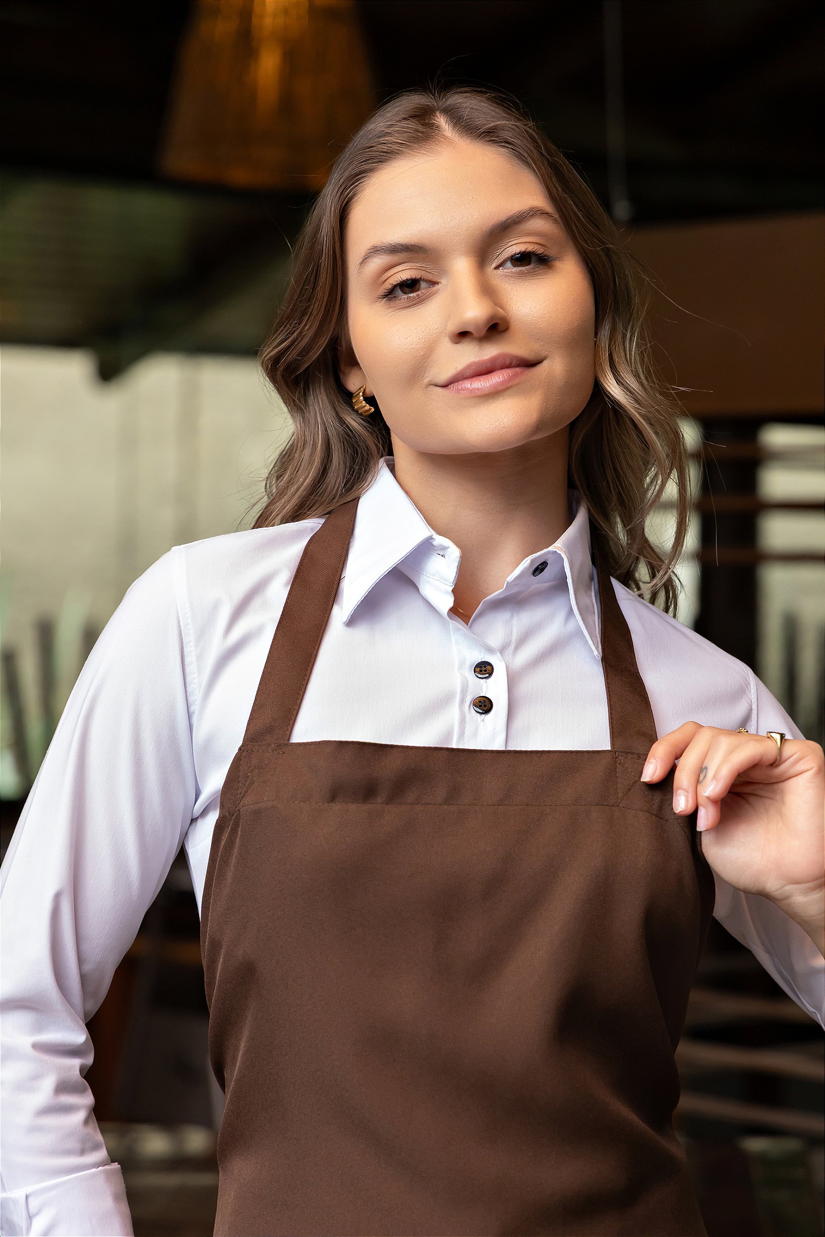 Avental Minimalista Work cor- Marrom Chocolate - Cozinha e Atendiment ...