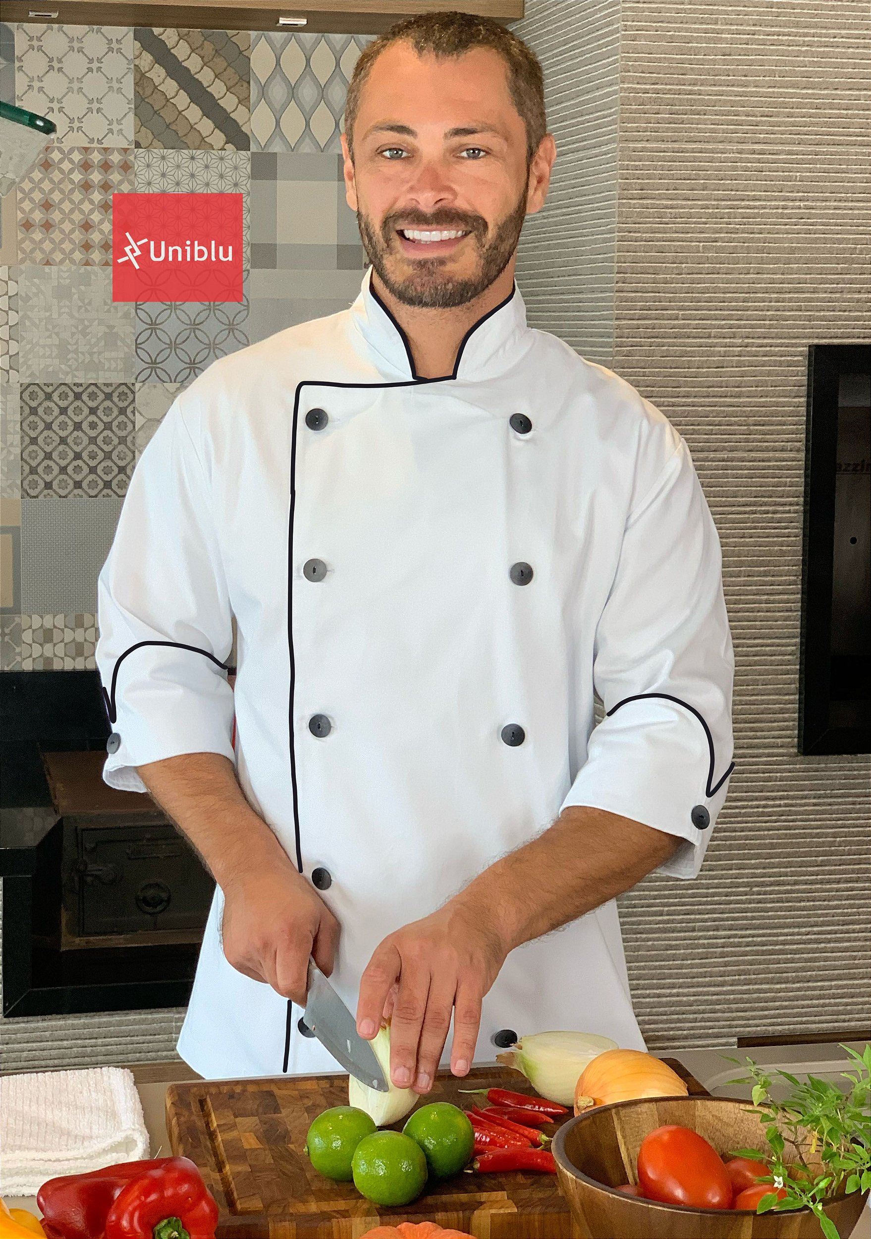 Camisa Chef Cozinha - Dolmãn Stilus Branca 100% algodão - Uniblu - www ...