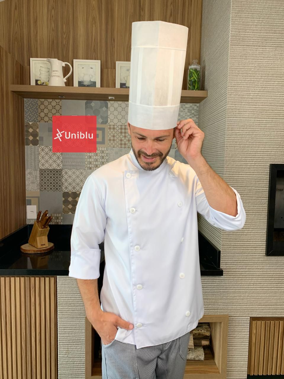 Touca Toque Blanch - Chapéu Cozinheiro Uniblu - www.uniblu.com.br