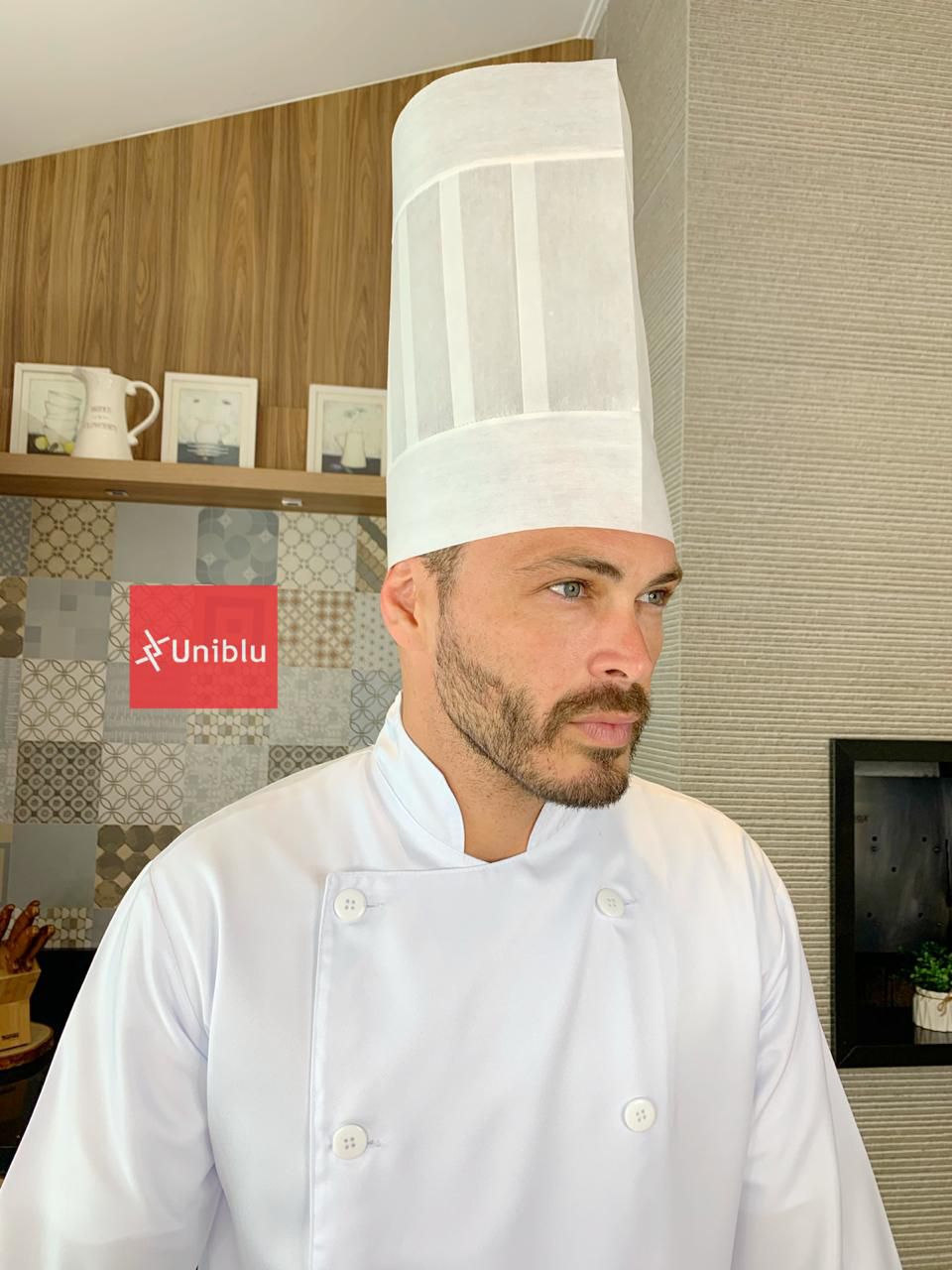 Touca Toque Blanch - Chapéu Cozinheiro Uniblu - www.uniblu.com.br