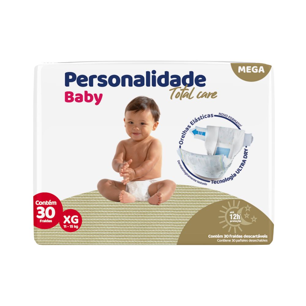Fralda Personalidade Baby Total Care Mega (Orelhas Elásticas ...
