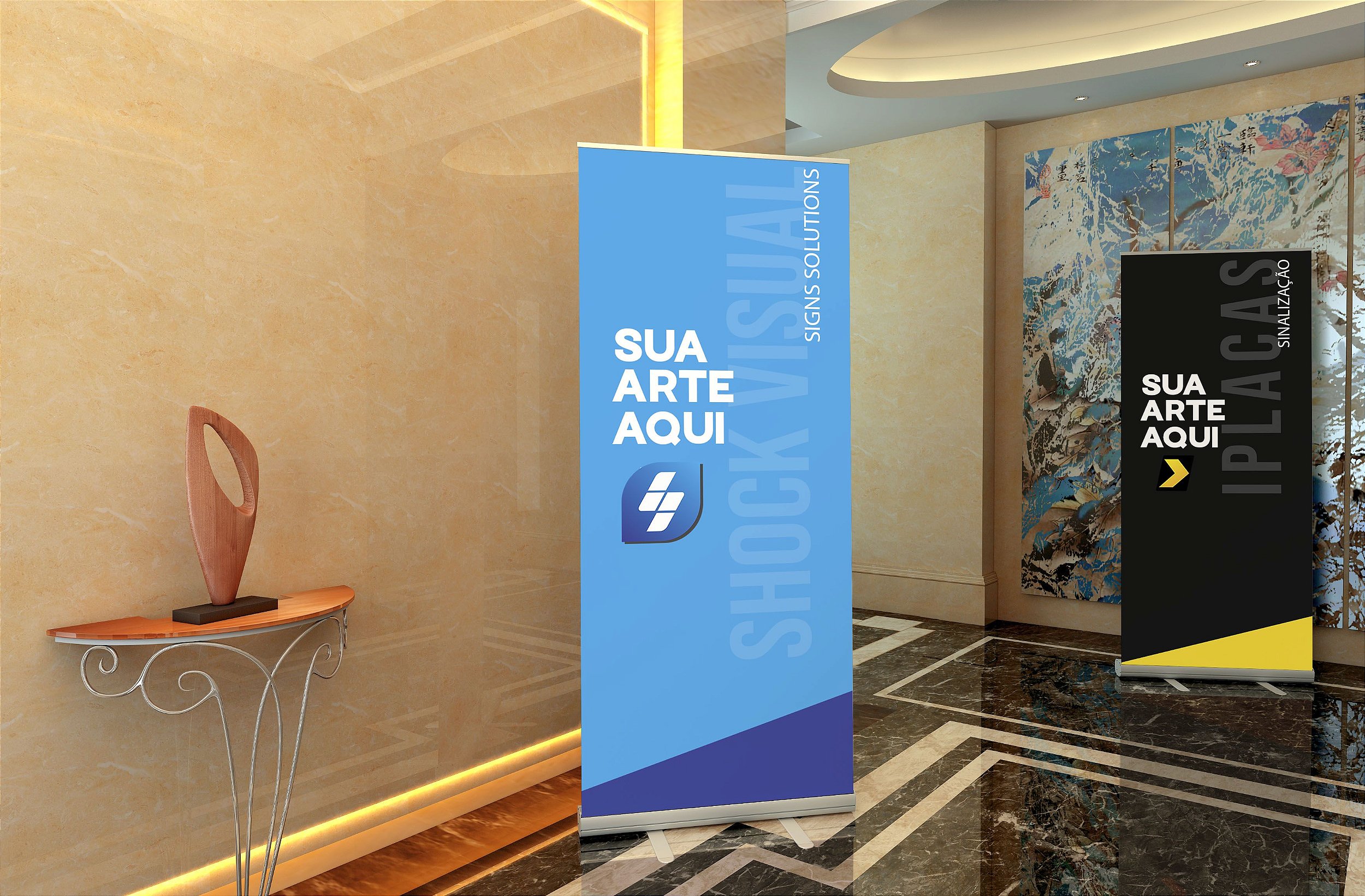 Porta Banner Roll-Up - Shock Visual - E-commerce