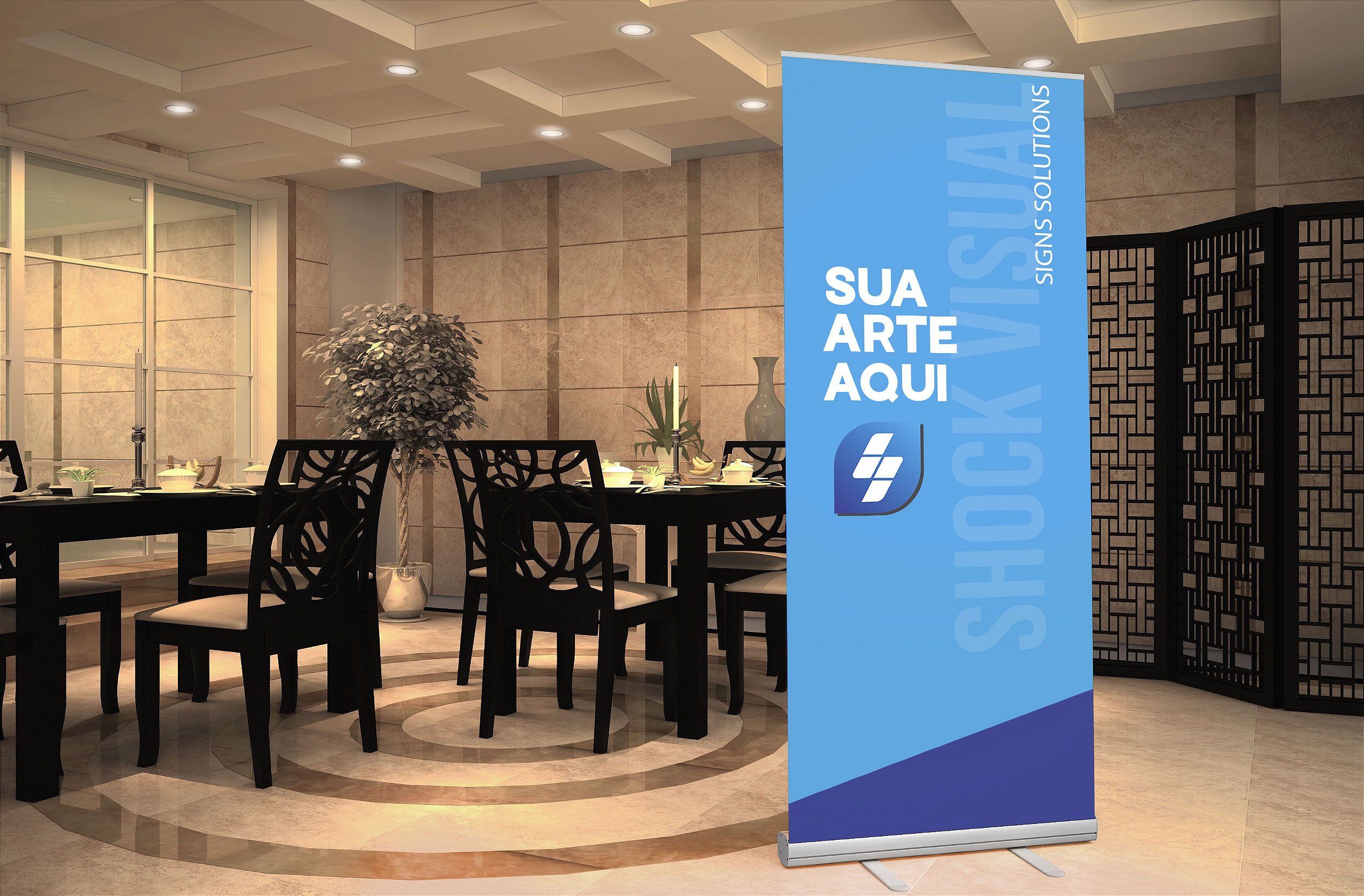 Porta Banner Roll-Up - Shock Visual - E-commerce