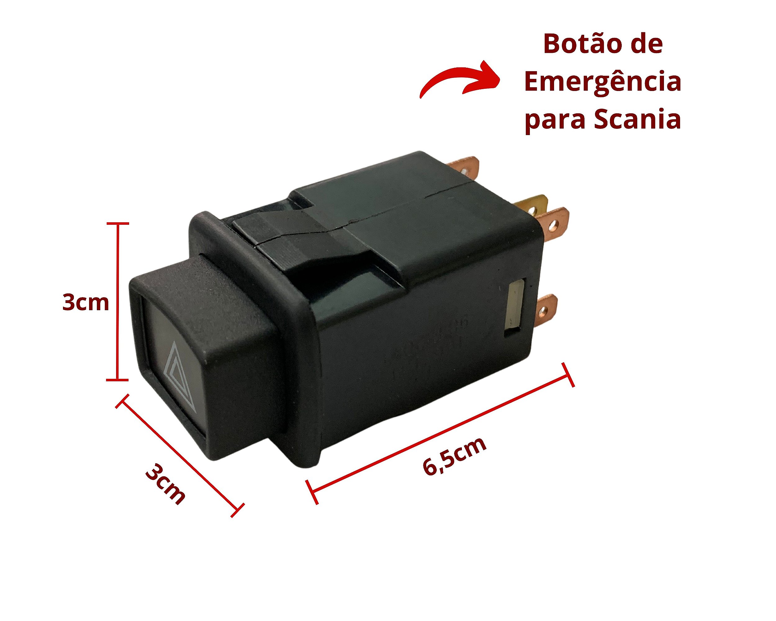 Interruptor Botão Chave Pisca Alerta / Luz Emergência Para Scania 112 ...