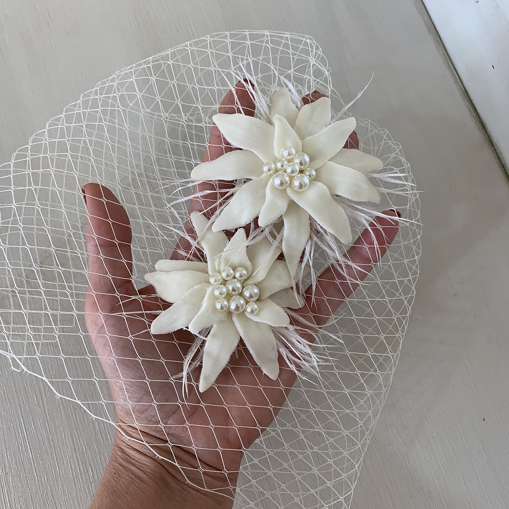 Voillet com flores edelweiss noiva casamento festa - Alessandra Quinaglia