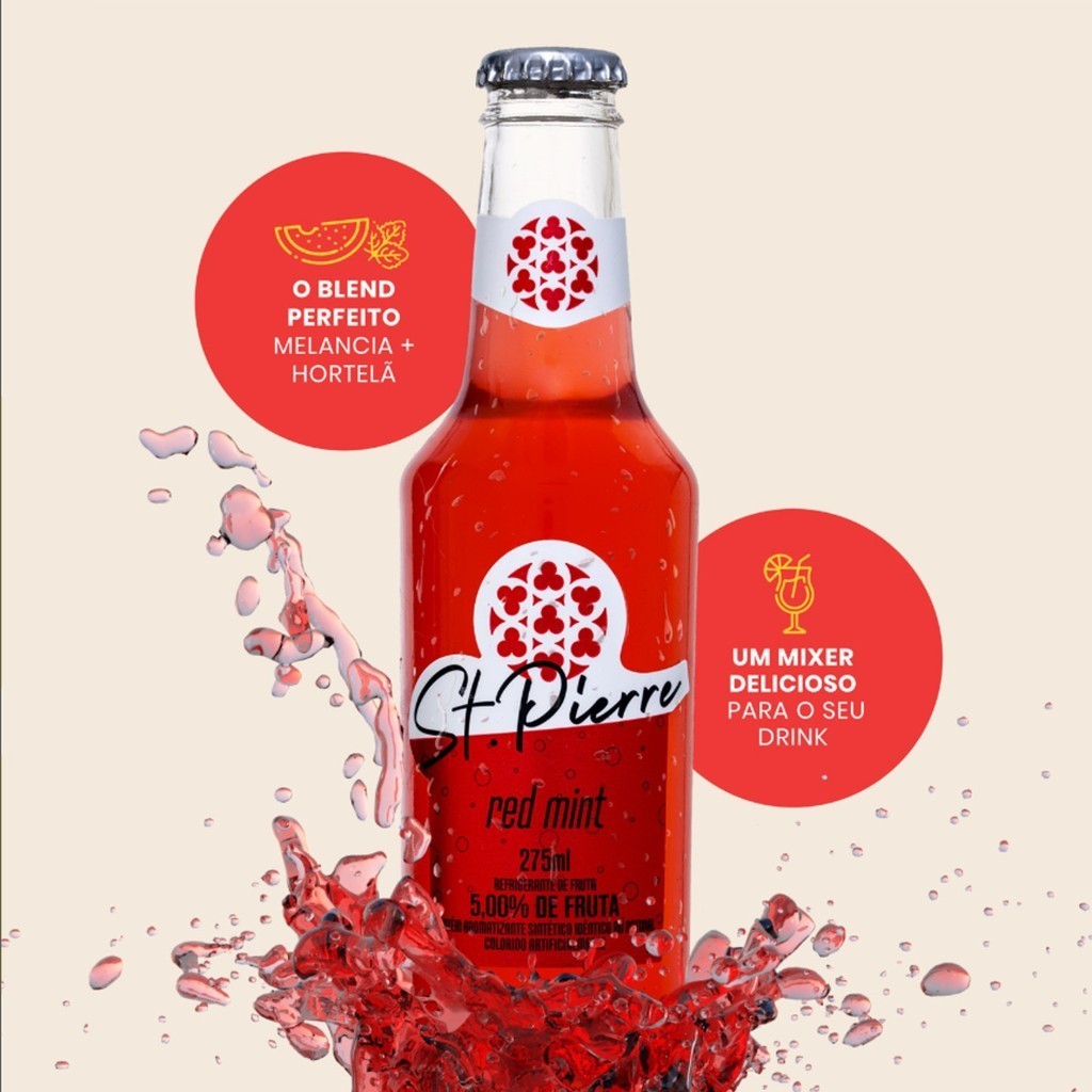 Refrigerante St. Pierre Red Mint 12 Long - 275ml - Bebida In Box