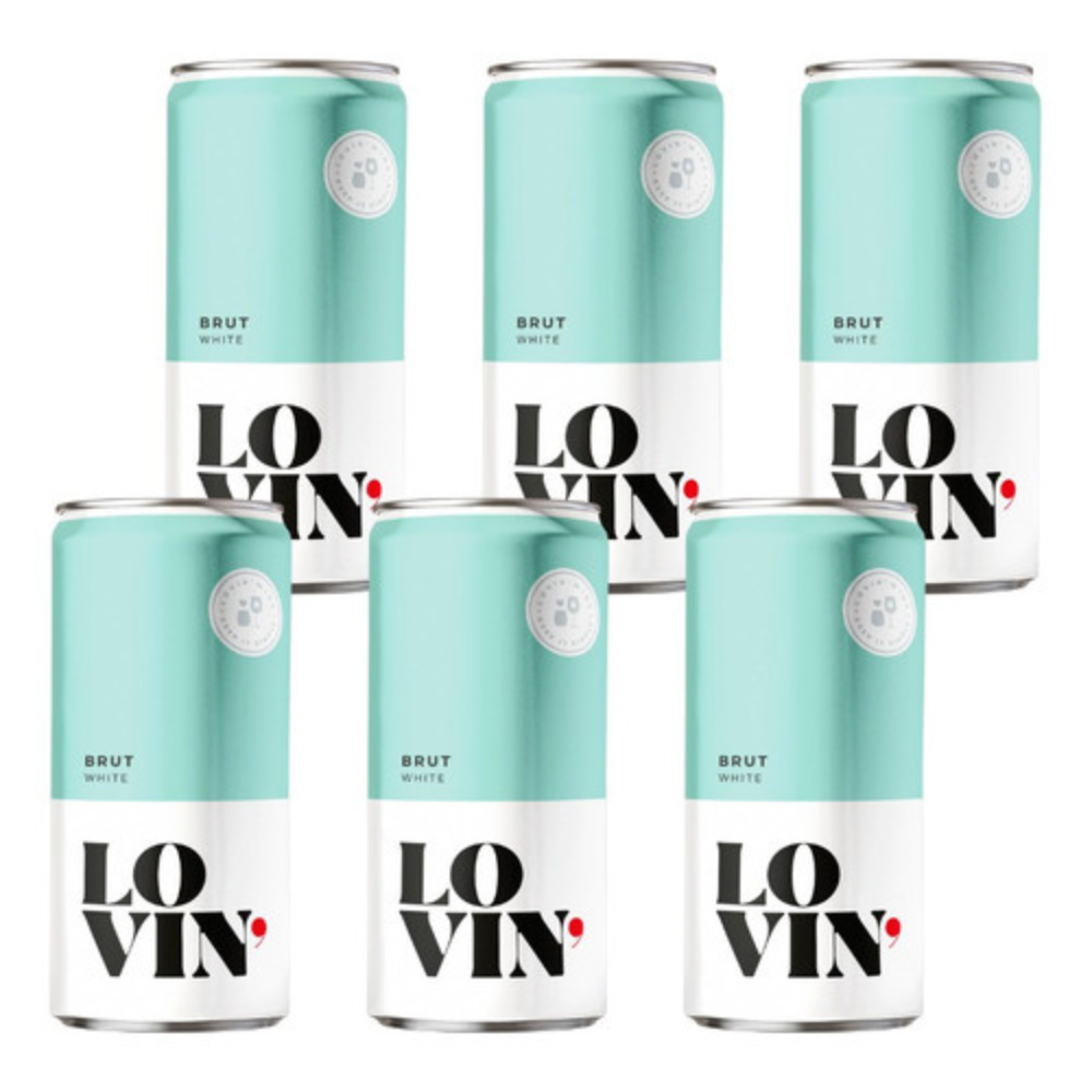 Lovin Brut White Wine - 269ml - Espumante Branco em Lata (Caixa com 6 ...