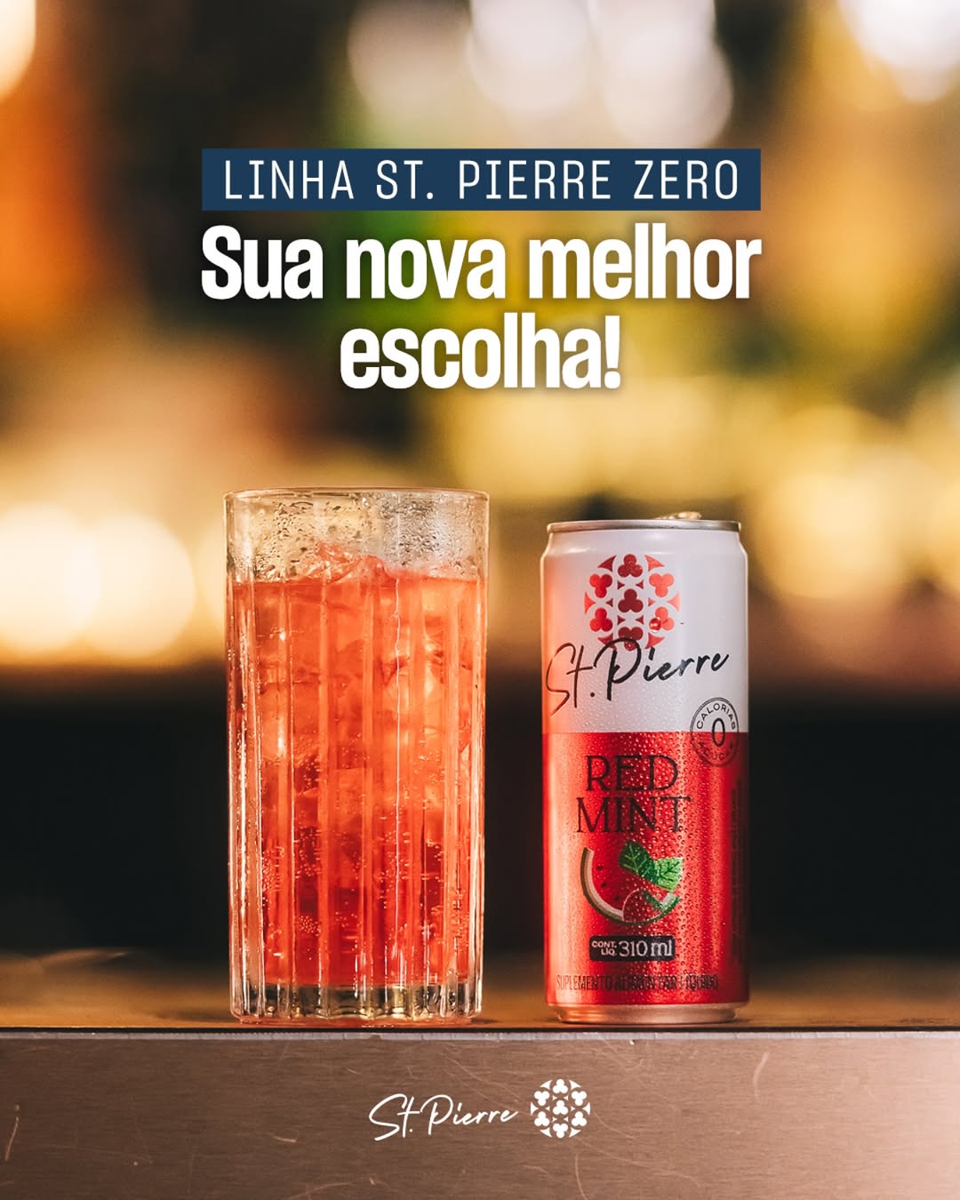 Refrigerante St. Pierre Red Mint Sugar Free 6 unids - 310ml - Bebida In Box