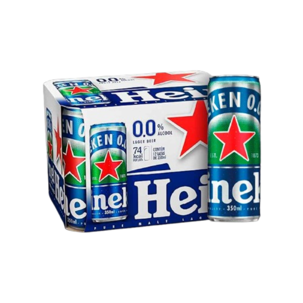 Cerveja Heineken Zero Lata 350ml - 12 UNID - Bebida In Box