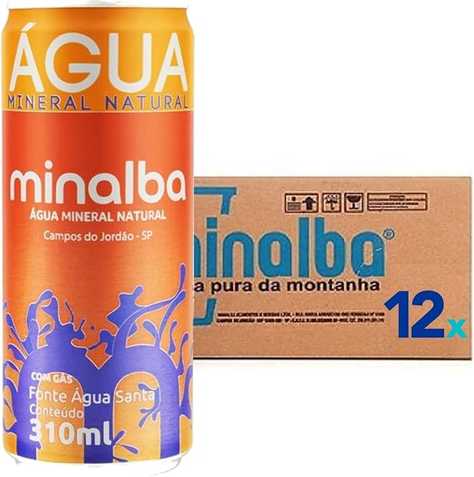 Água Mineral Minalba Com Gás 310ml | 12 Latas - Bebida In Box