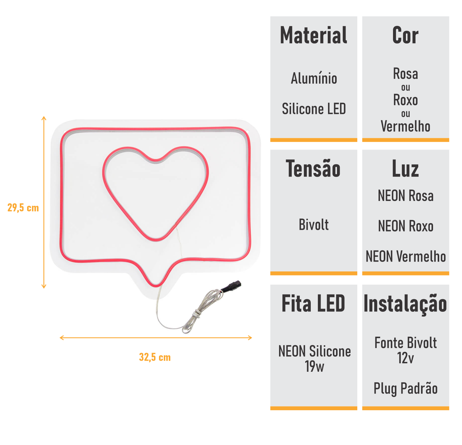 Painel Luminoso Letreiro Criativo INSTA - Neon LED Rosa - Trybo Design ...
