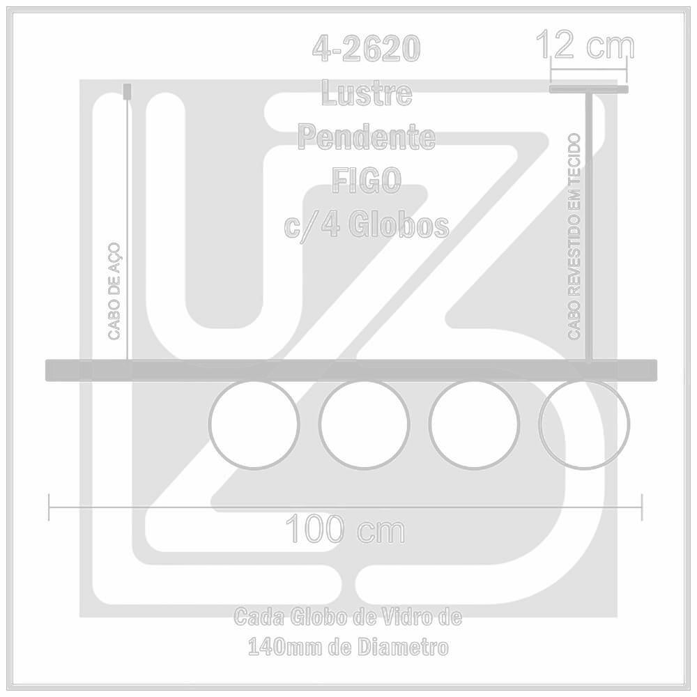 Lustre Pendente Figo PRATA - 4 Globos Esfera de Vidro Fumê - Trybo ...