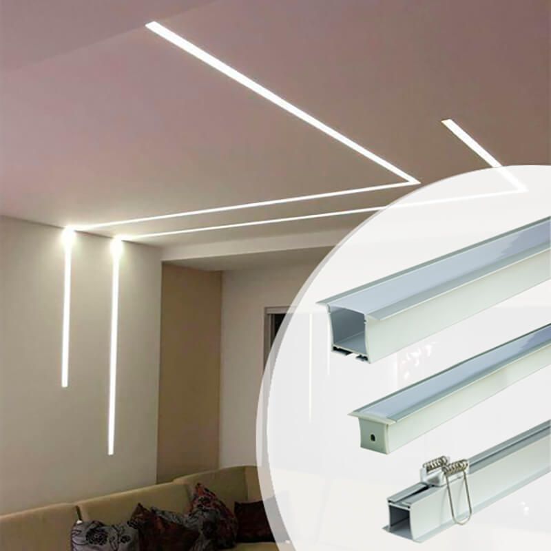 Perfil EMBUTIR GESSO para fita LED - 1 m - Trybo Design e Iluminação