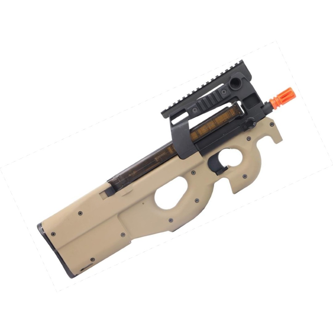 Rifle de Airsoft AEG P90 PDW Desert - KingArms - Try Airsoft