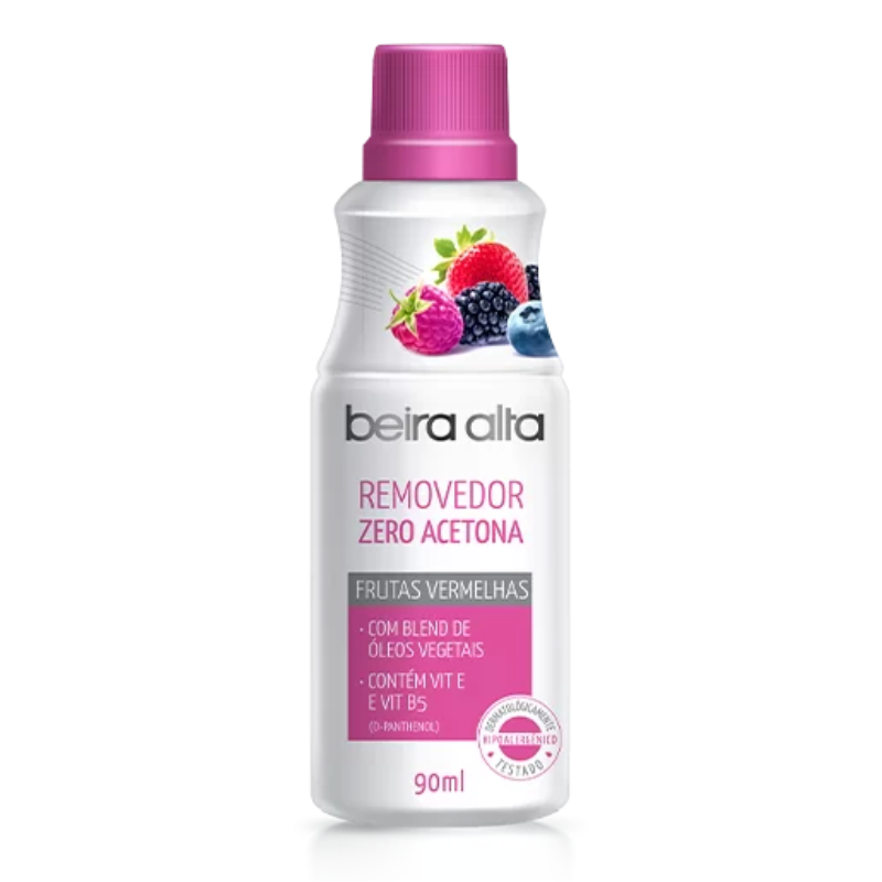 Removedor de Esmaltes Zero Acetona Frutas Vermelhas 90ML - Atacado do ...