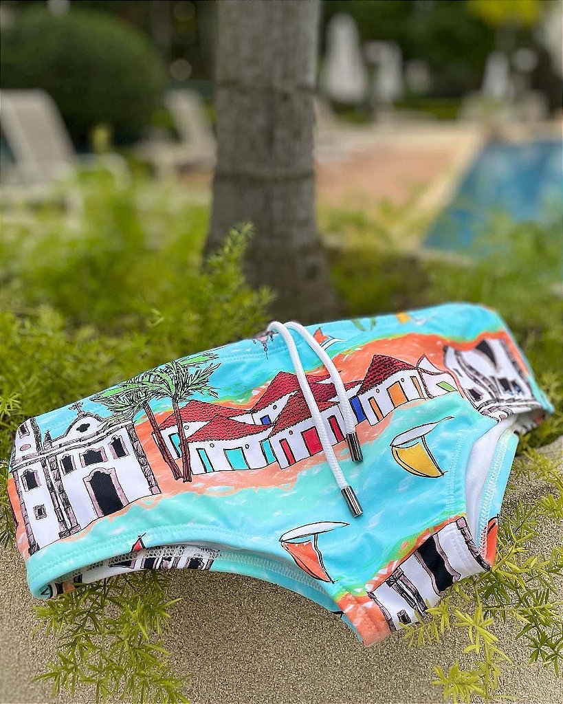 Sunga VM Clássica Estampada Quadrado Trancoso - VM Wear