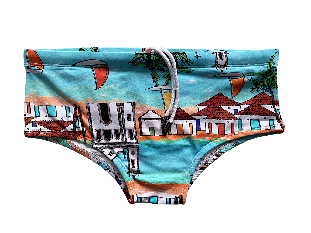 Sunga VM Clássica Estampada Quadrado Trancoso - VM Wear