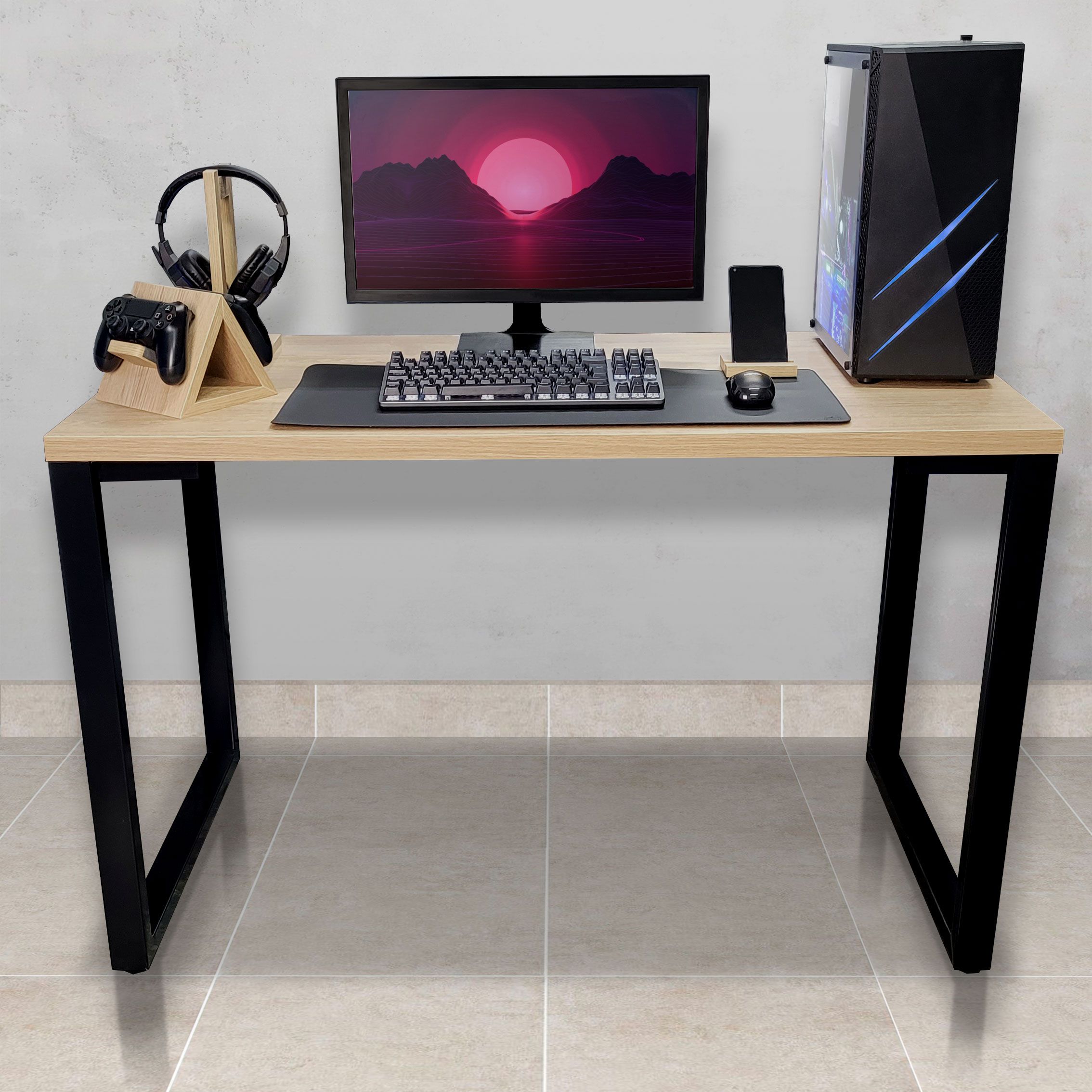 Setup Gamer Kit Spark Mesa Preto/Preto + Suporte para Controle Headset ...