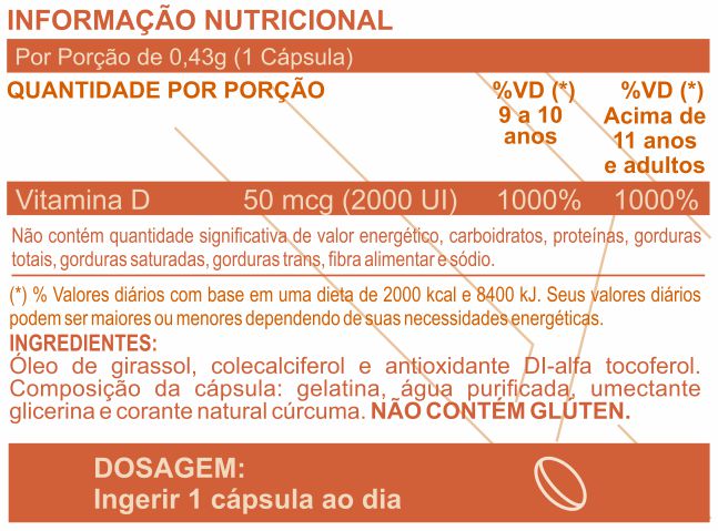Vitamina D 2000 UI 430mg Softgel c/60 - Apis Brasil - Murasan Produtos ...