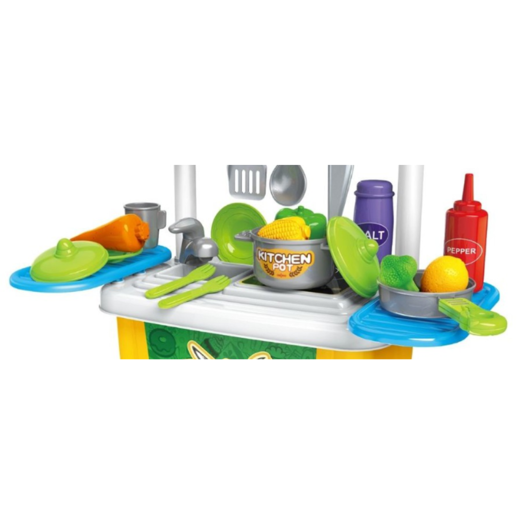 Kit Restaurante Mini Chef Faz de Conta 2 em 1 com Rodinhas Baby Style ...