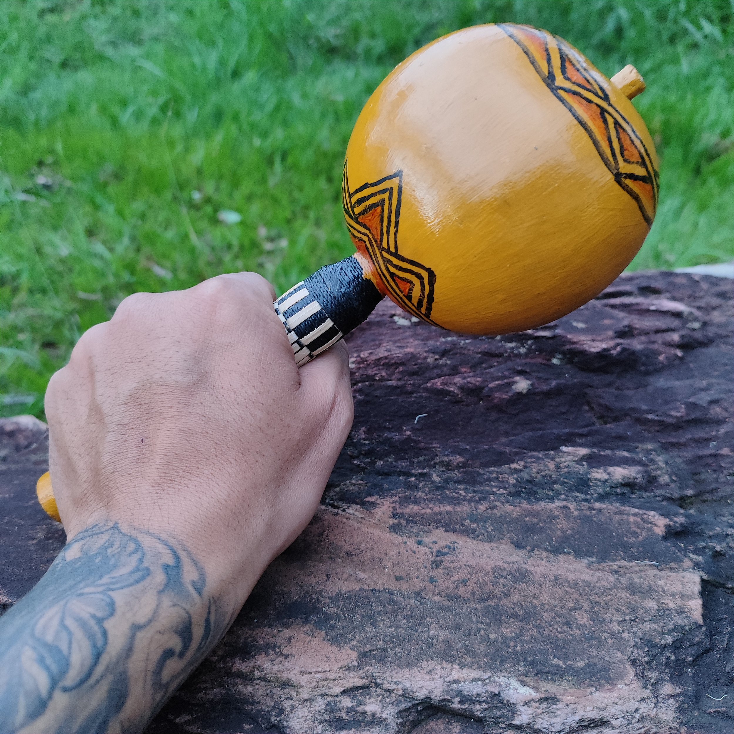 Maracá Indígena Geometria - Instrumentos Nativos