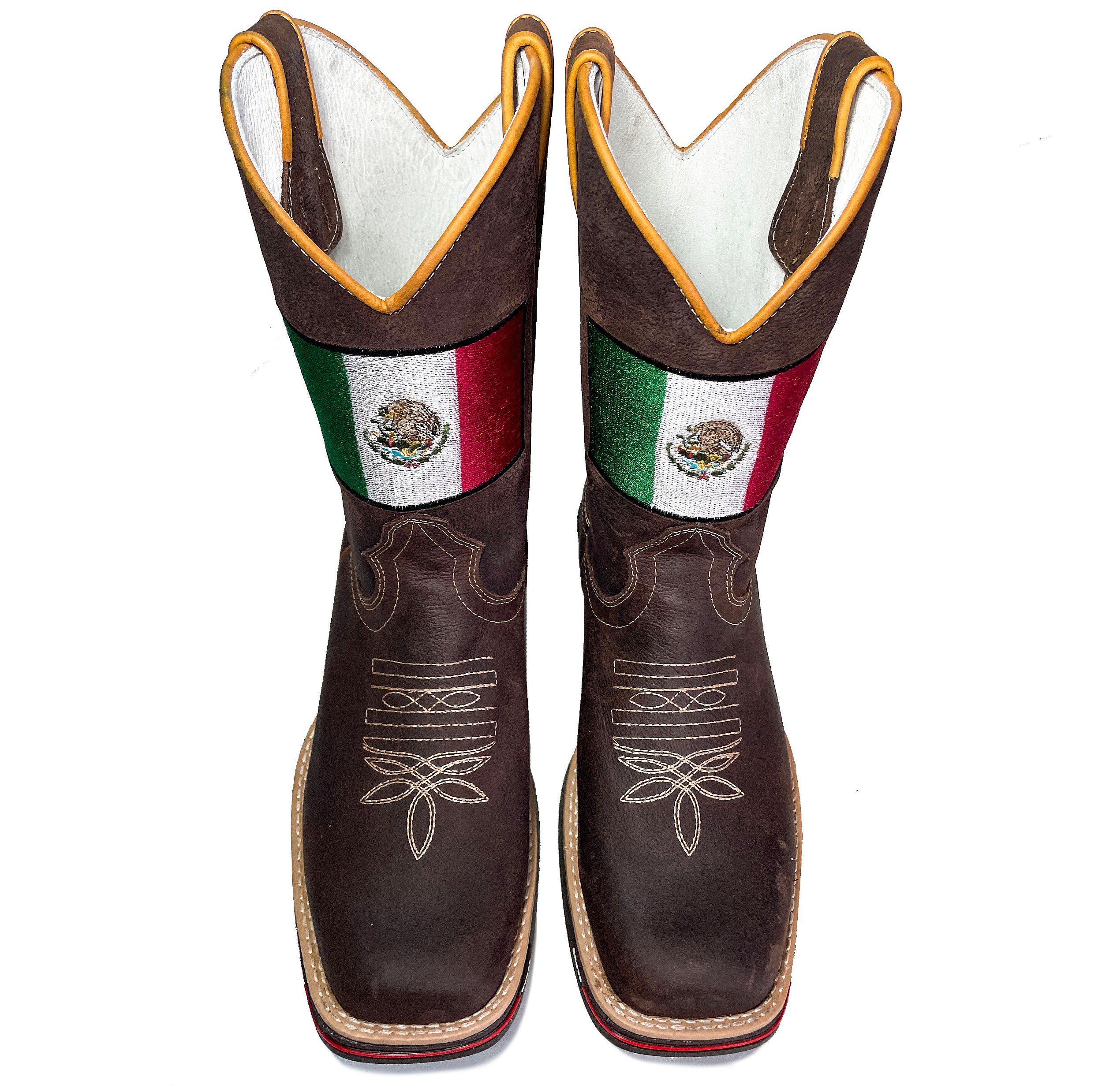 Bota Texana México Durability Bico Quadrado em couro - Bruto Botas