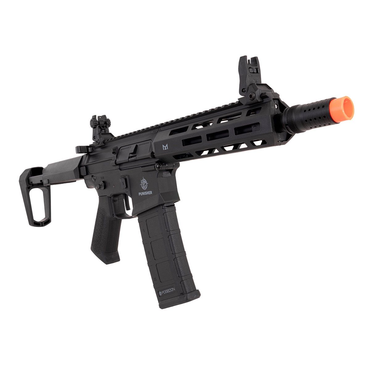 RIFLE DE AIRSOFT M4 PDW PUNISHER 1 AEGR PRETA GATILHO ELETRÔNICO ...