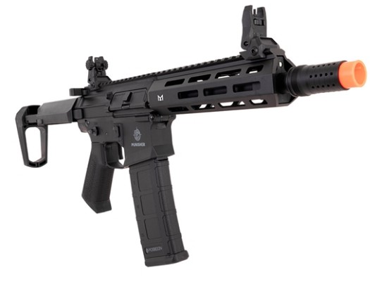 RIFLE AIRSOFT AEG - M4 PDW PUNISHER 2 - PRETA - POSEIDON - BRAVUS AIRSOFT - A MELHOR LOJA DO ABC