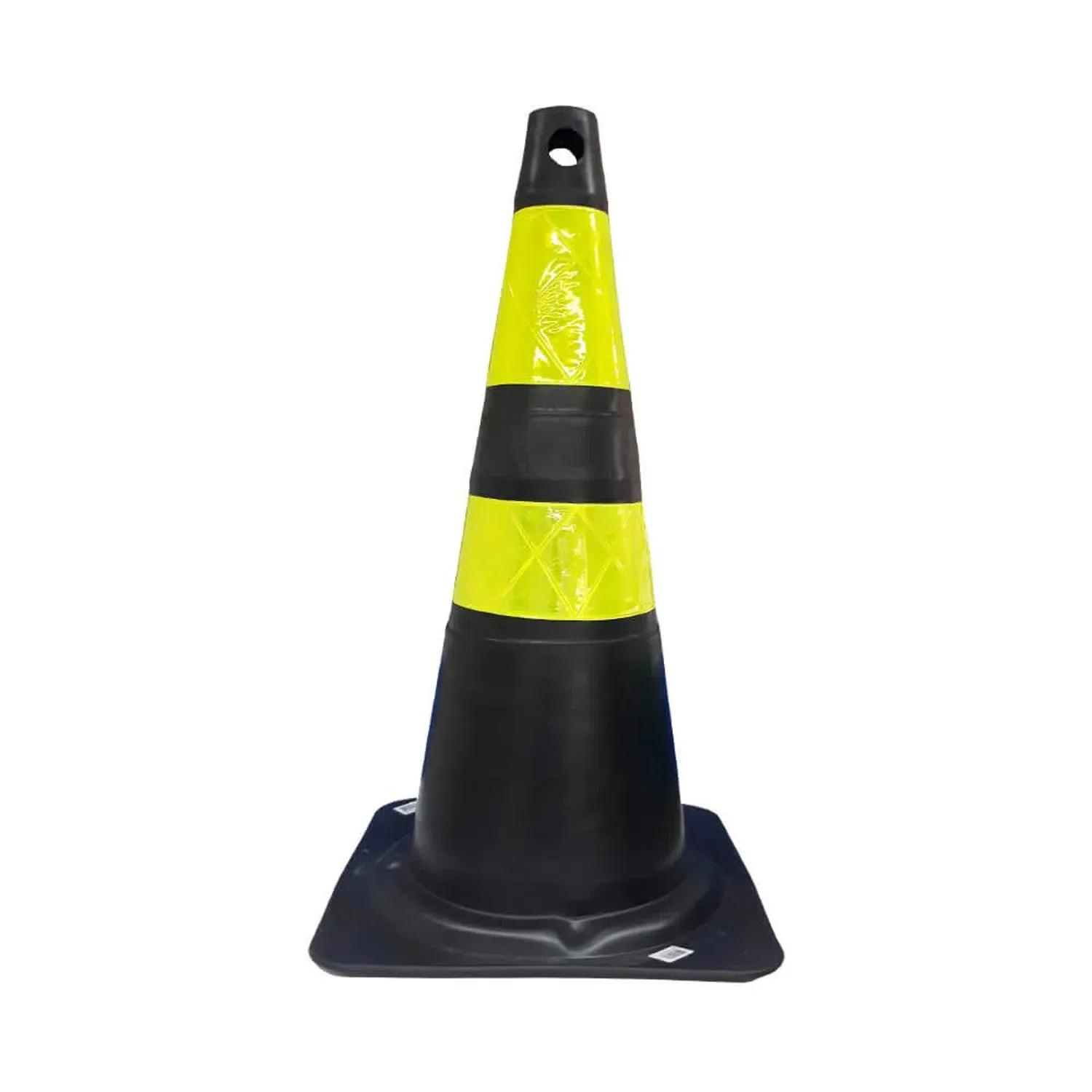 Cone Flexível Plastcor 50cm Refletivo PVC Preto - COPE