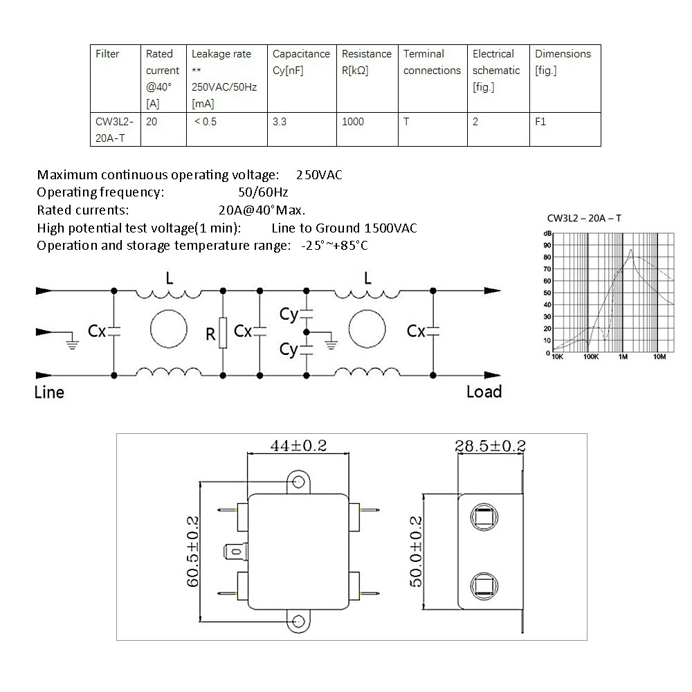 Filtro Supressor de Ruido EMI RFI 20A Filtragem Dupla 115-250Vac - ON ...