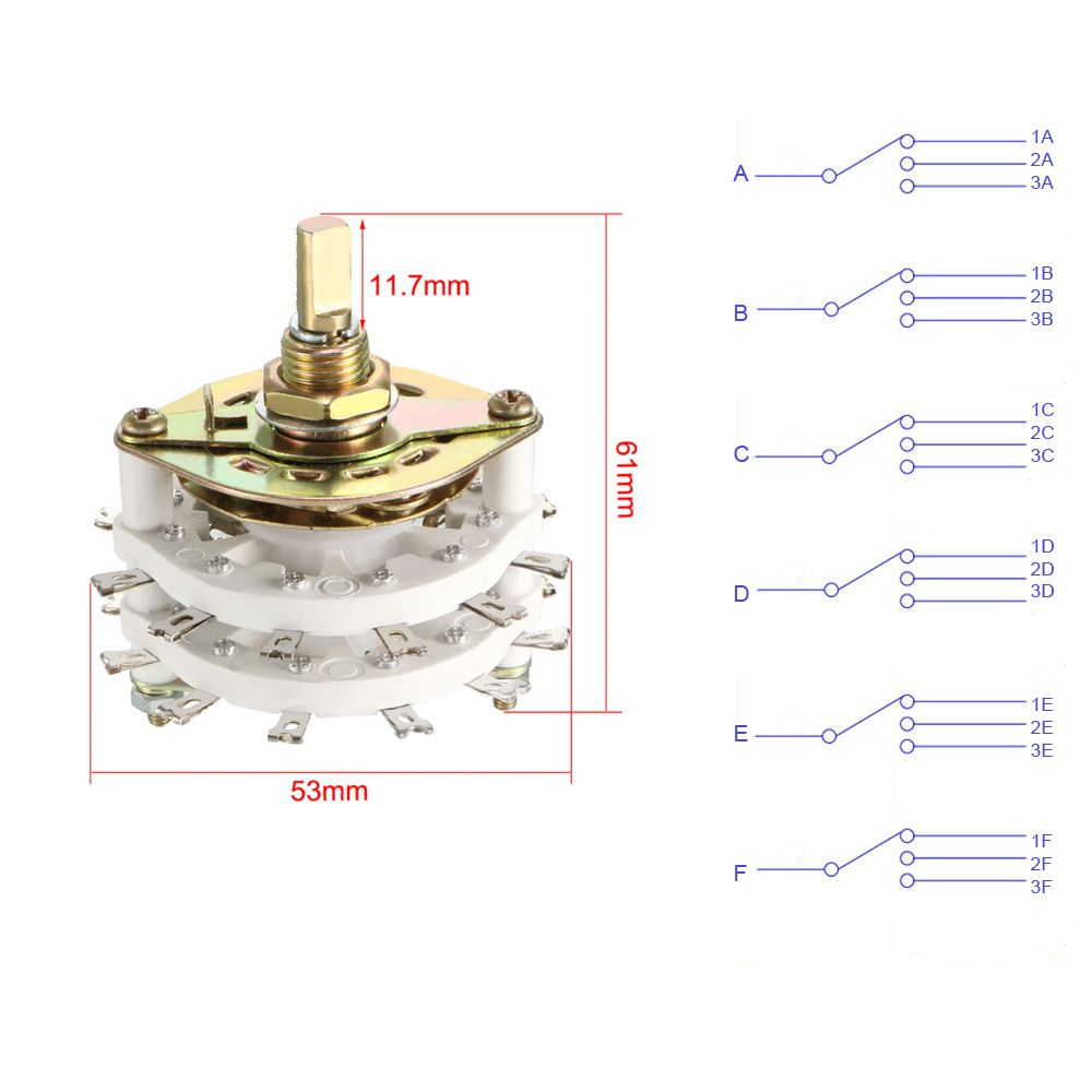 Chave Seletora Rotativa 3 Posições 6 Polos de Alta qualidade - ON ...