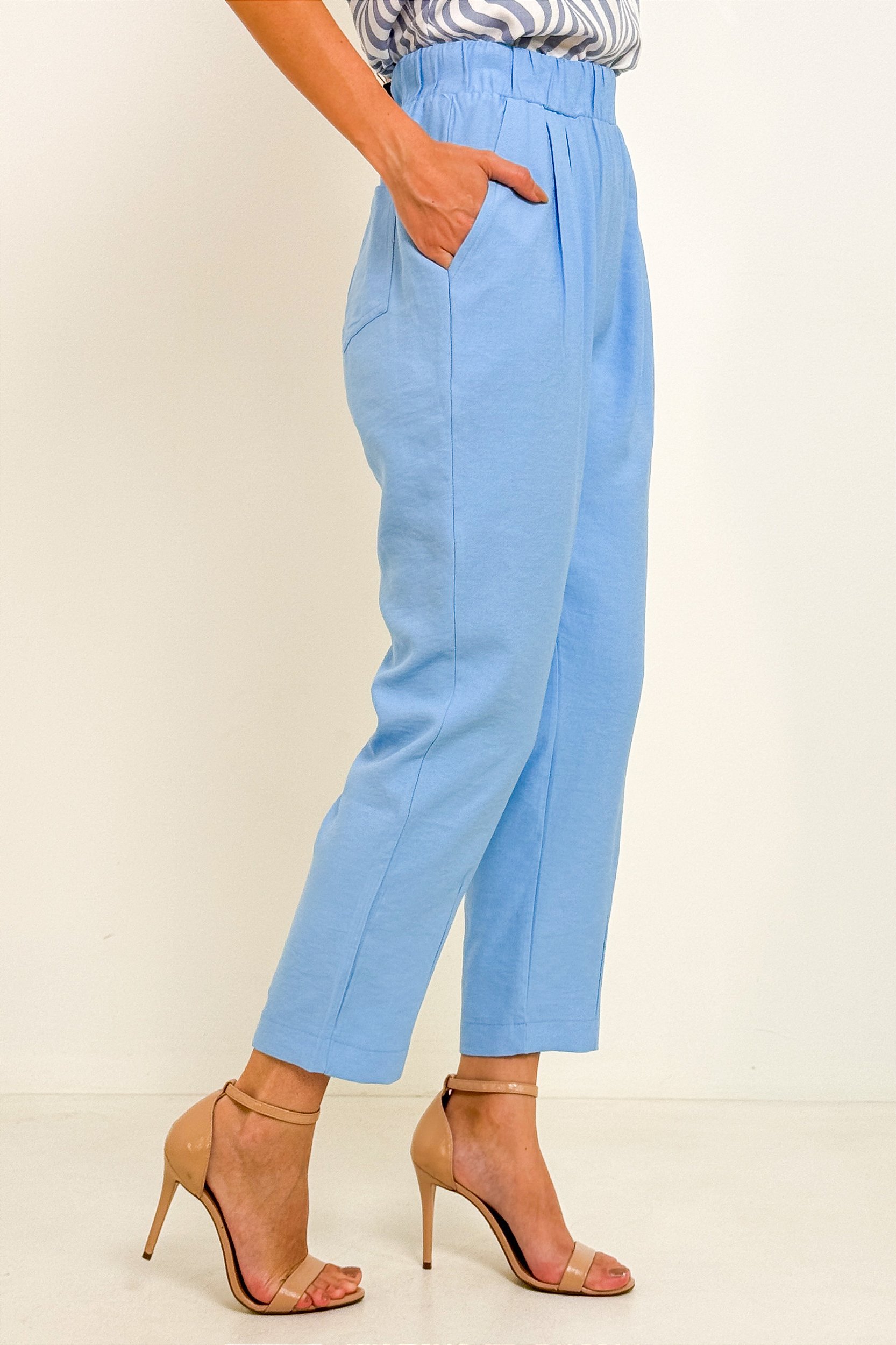 Calça Pregas Cós Elástico Color - Zás! Loja