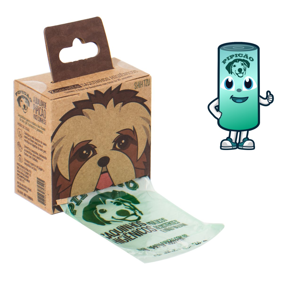 6 Kits SHIHTZU 2 Rolinhos de Saquinhos Biodegradáveis Cata Caca Refil ...