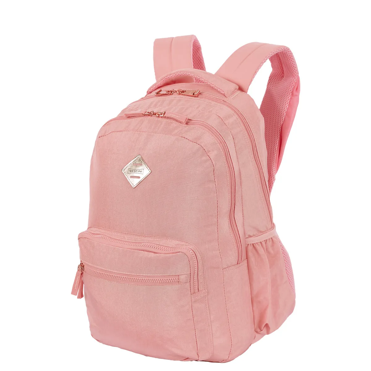 Mochila 2 Compartimentos Sestini College 3 - Metálico Rosa - Acalanto