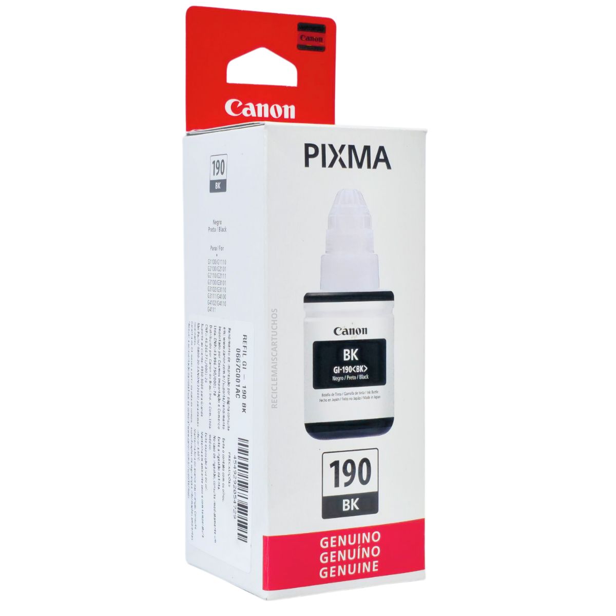 Refil de Tinta Gi-190 Gi190 ORIGINAL Para Canon G1100 ARAPONGAS PR - RECICLE MAIS CARTUCHOS E ...