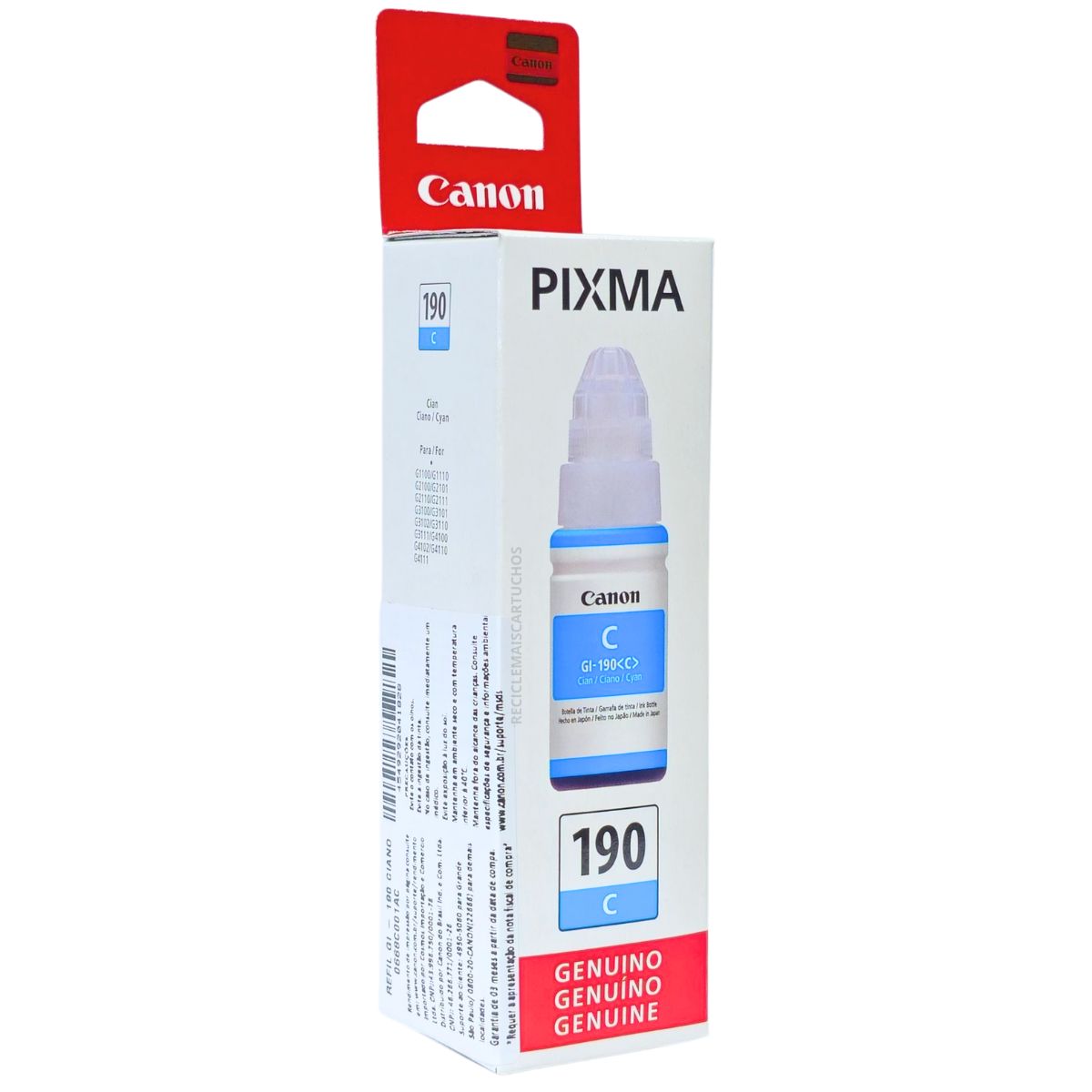 Refil de Tinta Gi-190 Gi190 ORIGINAL Para Canon G1100 ARAPONGAS PR - RECICLE MAIS CARTUCHOS E ...