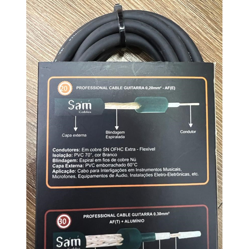 Cabo xlr Macho x P10 3 metros Sam Cables - Loja de Instrumentos ...