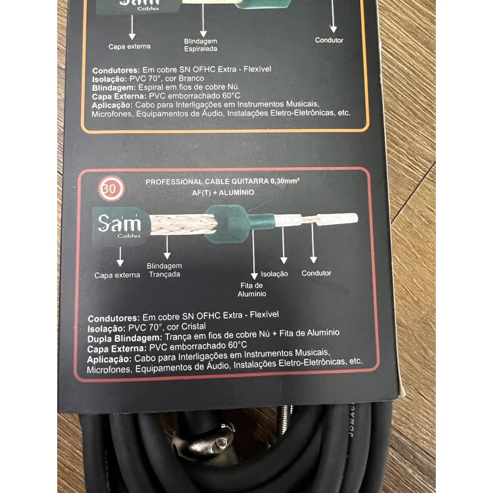Cabo xlr Macho x P10 3 metros Sam Cables - Loja de Instrumentos ...