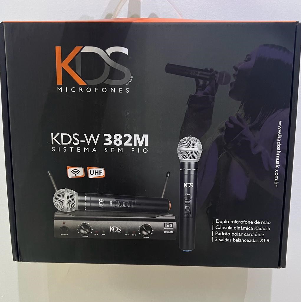 Microfone Kadosh sem Fio Duplo de mão Uhf Kds-W 382M - Loja de ...