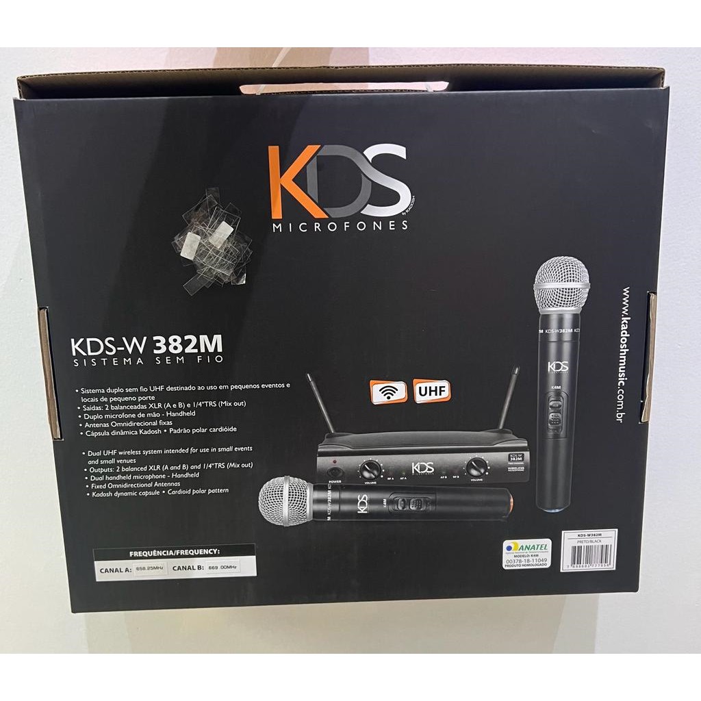 Microfone Kadosh sem Fio Duplo de mão Uhf Kds-W 382M - Loja de Instrumentos Musicais São ...