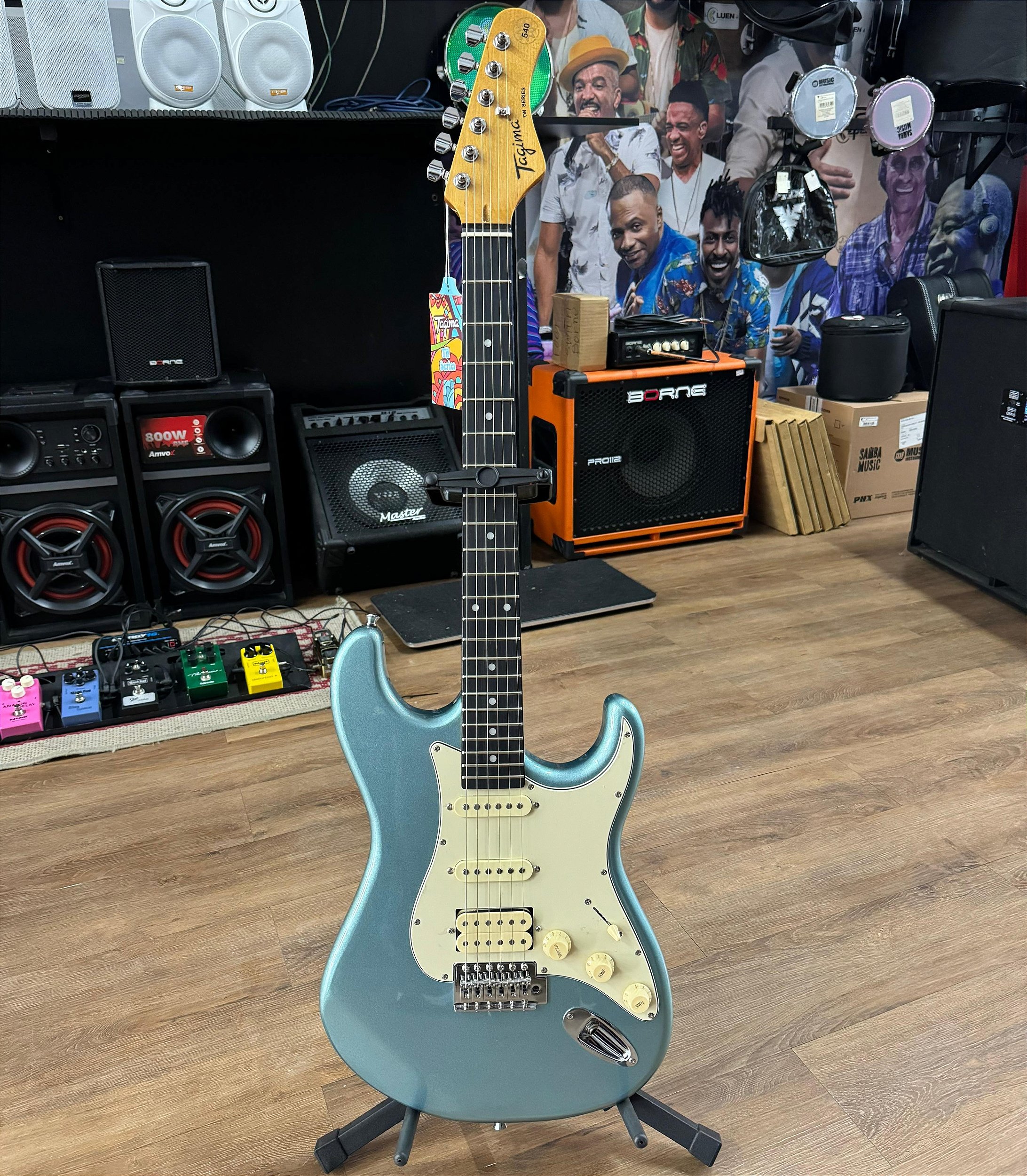 Kit Guitarra Tagima TG540 Azul LPB escala escura cubo Borne - Loja de Instrumentos Musicais São ...
