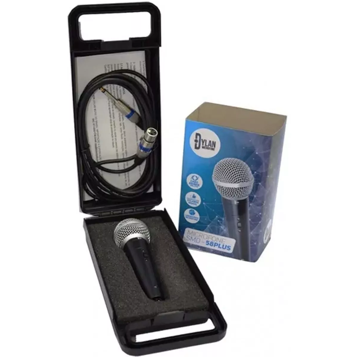 Microfone Dylan SMD-58 PLUS com fio + case - Loja de Instrumentos ...