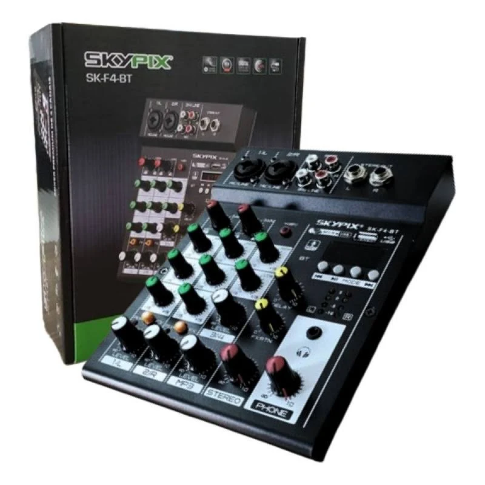 Mesa de som 4 canais Skypix SK-F4-BT - Loja de Instrumentos Musicais ...