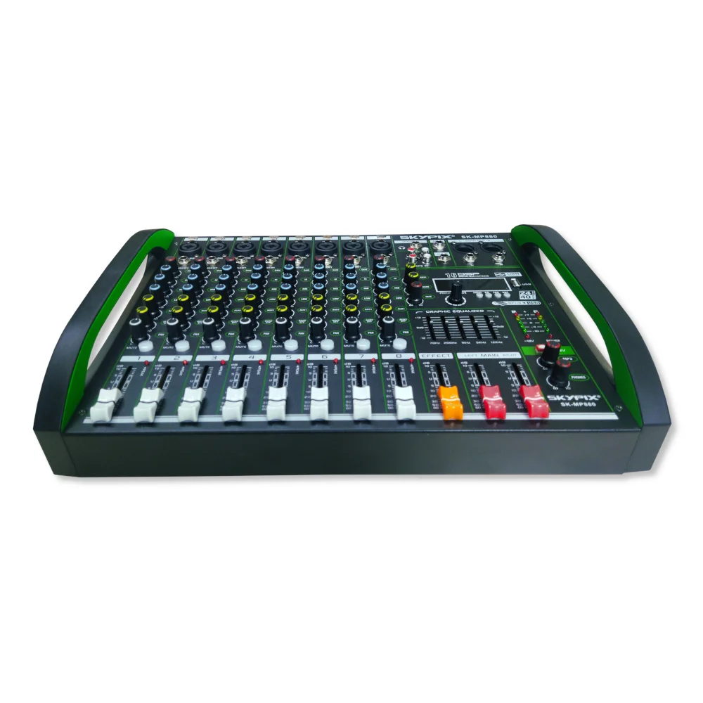 Mesa de som 8 Canais Skypix SK-MP880 PLUS 16 efeitos 2 auxiliares ...