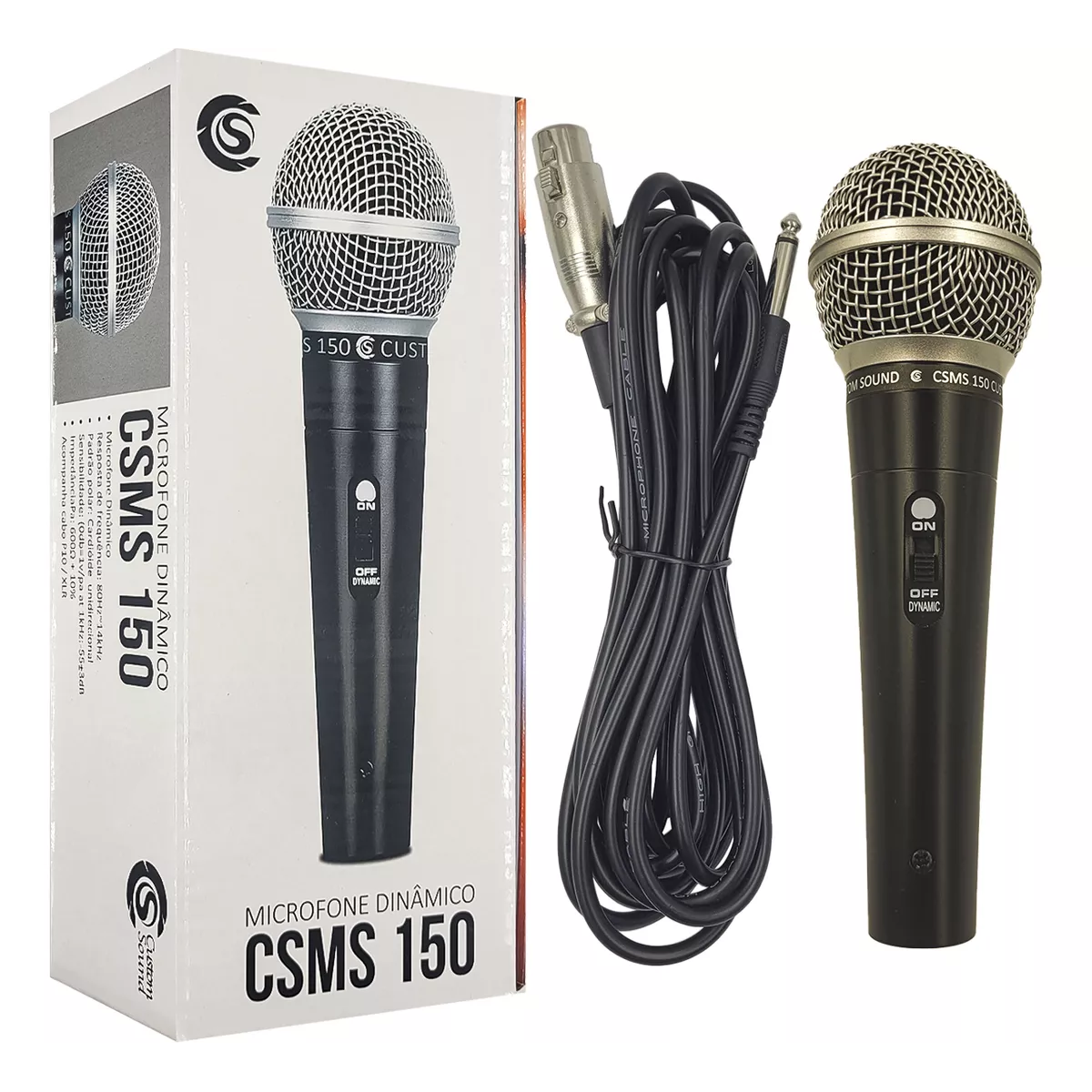 Microfone Custom Sound CSMS 150 BK com Cabo Preto - Loja de Instrumentos Musicais São Bernardo ...