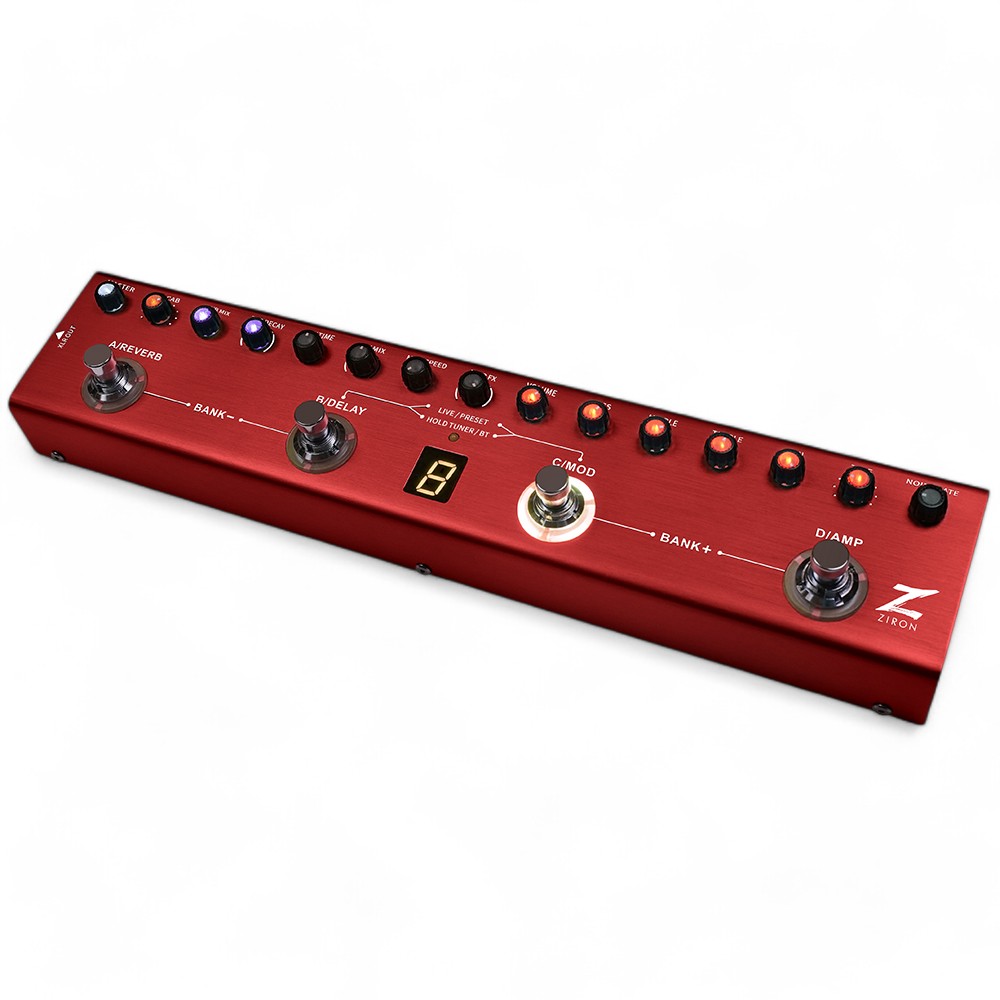 Pedaleira Ziron Station-G guitarra IR 9 pré amps drive chorus reverb ...